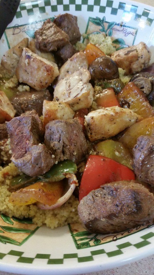 Deconstructed Chicken, Steak, and Veggie Kabobs with Couscous – Fun ...